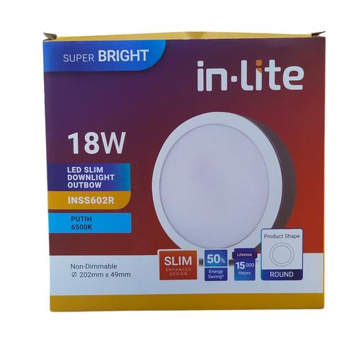 Jual in.Lite LED DOWNLIGHT OUTBOW INSS602R 18W Bulat-Putih - Kota ...