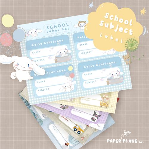 Jual Sticker Label Nama Mata Pelajaran Cartoon Collection - Ellie ...