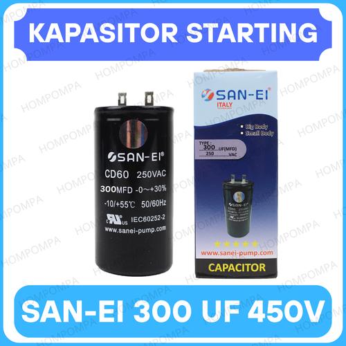 Jual KAPASITOR CAPACITOR STARTING 300uf MFD Mikro 250V SAN-EI SOKET 300 ...