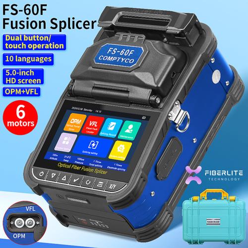 Promo Fusion Splicer 6 Motors FS-60F COMPTYCO Fiber Optic Splicer ...
