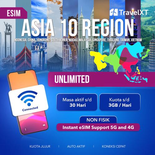 Promo TravelXT eSIM Asia 10 Negara | eSIM Singapore Malaysia Korea ...