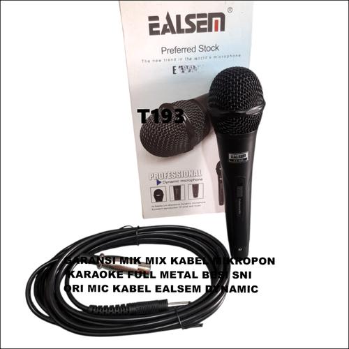 Jual T193 ORI MIC KABEL EALSEM DYNAMIC KARAOKE FULL METAL BESI SNI ...