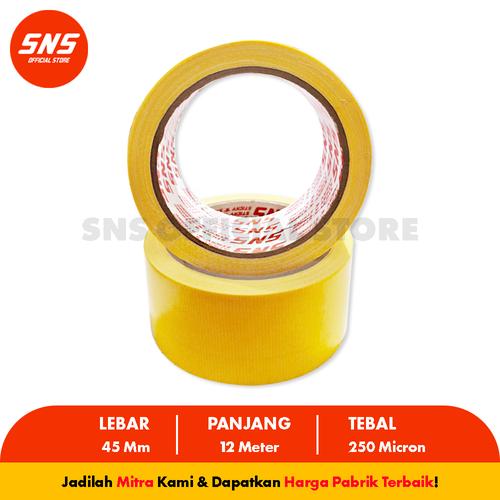 Jual LAKBAN KAIN KUNING / CLOTH TAPE 2 INCH x 12 Meter SNS Sticky N ...
