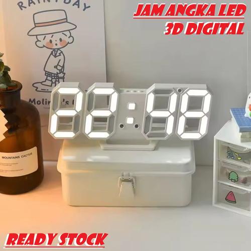 Jual Jam Angka 3D LED Digital Alarm Clock Jam Weker Meja Dinding ...