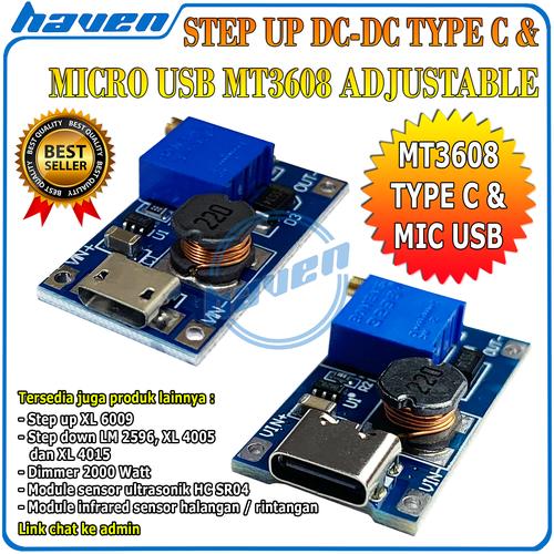 Promo MT3608 DC-DC 2A Step Up Boost Converter Module Power Supply Type C MT 3608 Step Up 2A ...