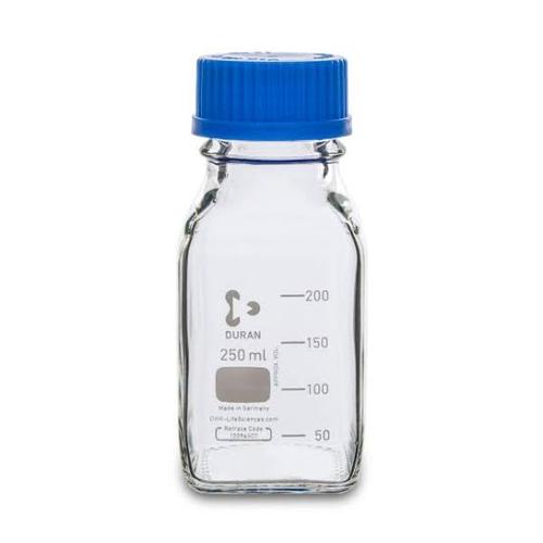 Jual DURAN Laboratory Bottle Square Clear 250 ml Botol Laboratorium ...