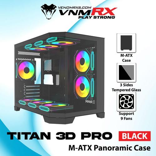 Promo Casing VenomRx TITAN 3D PRO Mid-Tower Tempered Glass m-ATX ...