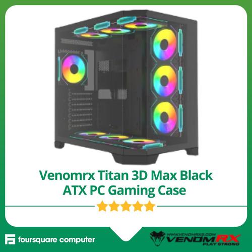 Jual VenomRX Titan 3D Max Black ATX PC Gaming Case Casing - Kota ...