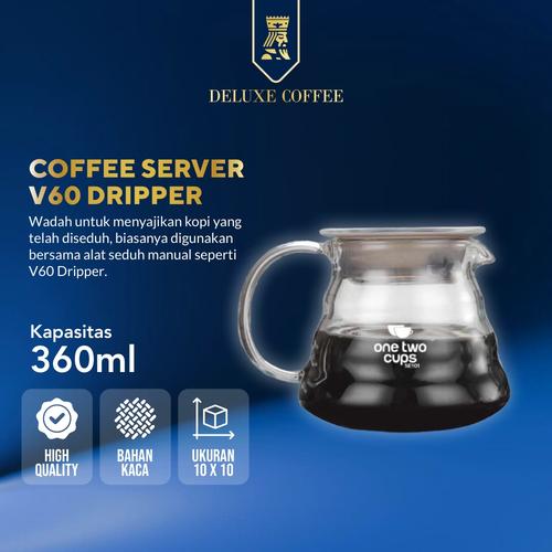 Promo One Two Cups Coffee Server V60 Drip Pour Over Dripper Glass Kaca Teko Kettle - 600ml ...