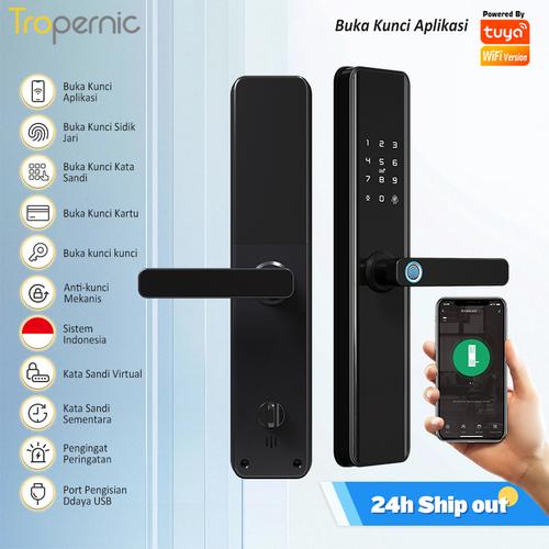 Jual Tuya 5 In 1 Kunci Pintu Rumah Security Smart Door Lock with Doorbell Kunci Pintu Sidik Jari ...