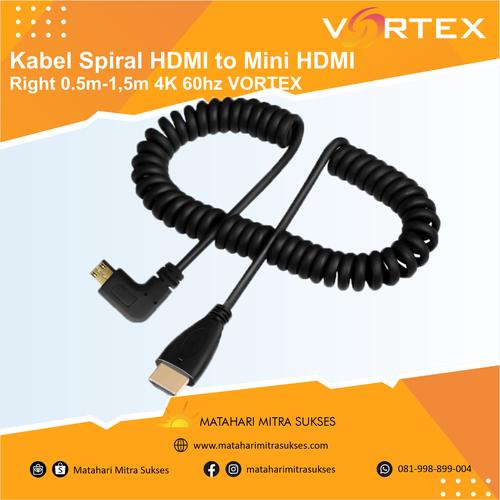 Jual Kabel Spiral HDMI to Mini HDMI Right 0,5m-1,5m 4K 60hz VORTEX ...