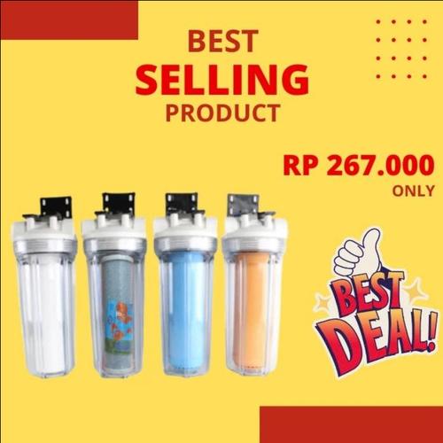 Jual Paket Filter Air 4 Tahap Air Besi dan Zat Kapur Housing Clear 10 ...