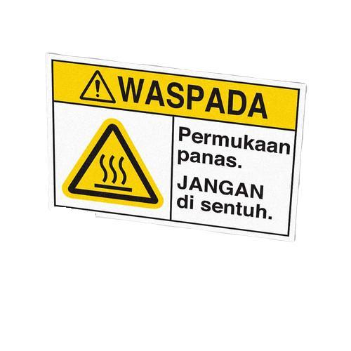 Jual sign stiker waspada permukaan panas jangan di sentuh / rambu ...