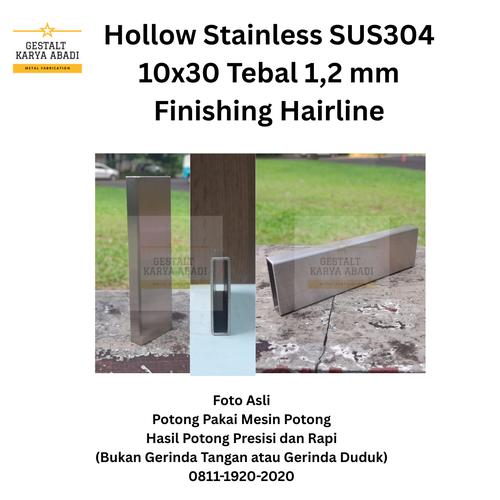 Jual Hollow Stainless 10 x 30 mm Pipa Kotak Holo Stainless 304 Hairline ...