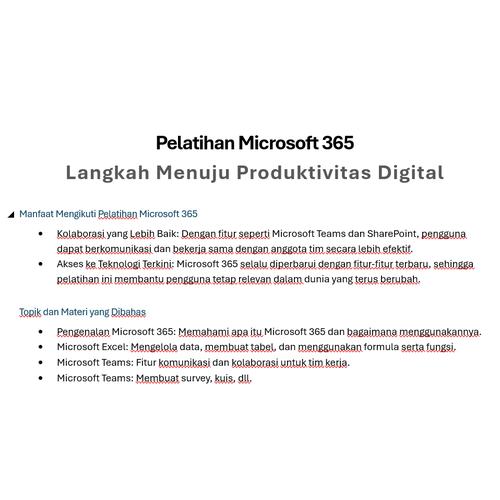 Jual Pelatihan Microsoft 365 dan Copilot/AI - Kota Depok - Parul ...