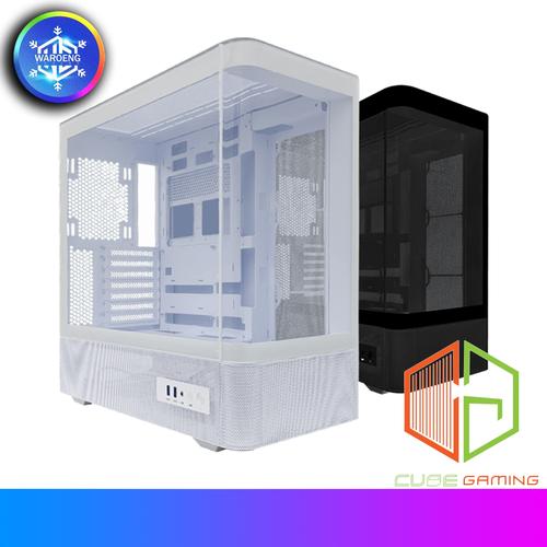 Jual CUBE GAMING ROCCU BLACK | WHITE - ATX Gaming Case - Panoramic View ...
