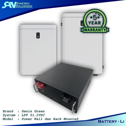 Jual Genix Green Lithium Battery Powerwall 51.2V 100Ah 5000Wh - Kab ...