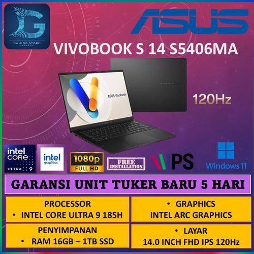 Jual Asus Vivobook S 14 oled S5406MA Ultra 9 185H 16GB 1TB Ssd Windows 11 14.0Full HD Ips 120Hz ...