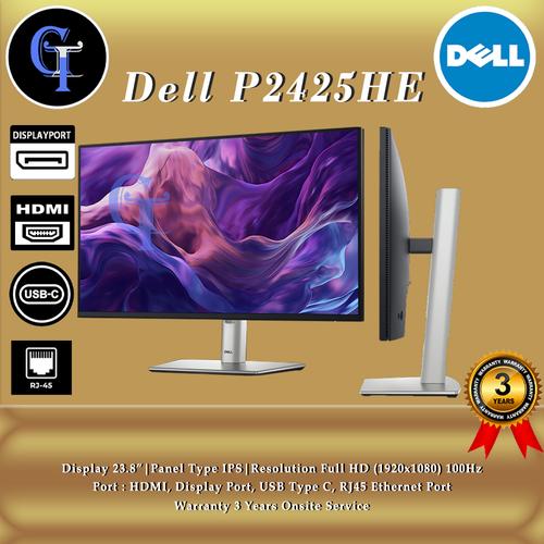 Jual Monitor Dell P2425HE 23.8 Inch FHD IPS 100Hz HDMI DP USB-C RJ45 3 ...
