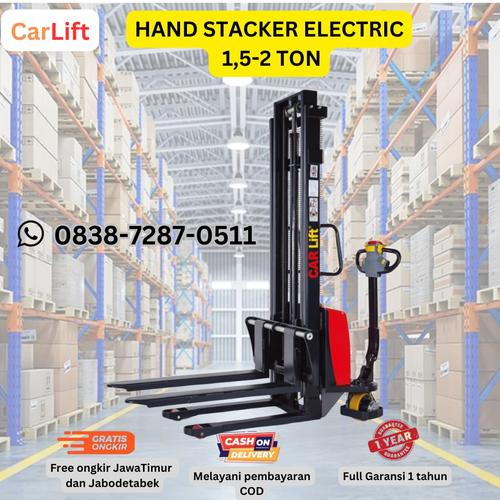 Jual HAND STACKER ELECTRIC / LISTRIK 1-2 TON HAND FORKLIFT ELECTRIC ...