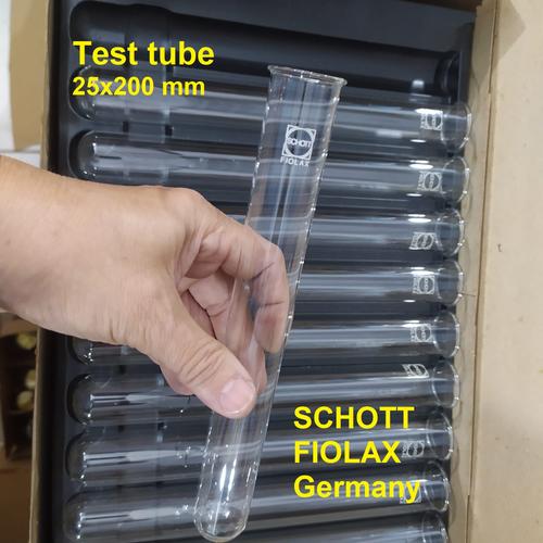 Jual TEST TUBE GLASS 25X200 MM TABUNG REAKSI KACA WITH RIM SCHOTT ...