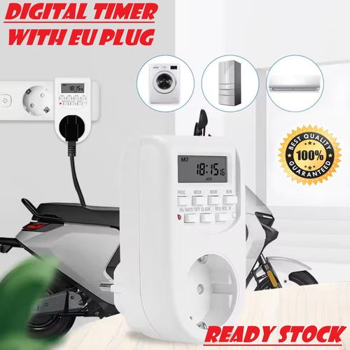 Jual Programmable Digital Timer Switch Weekly Stop Kontak Minggu 16 Program - Socket 2 lubang ...