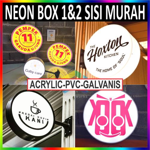 Jual Neon Box Bulat 1 Sisi Full Acrylic dan PVC BEBAS MURAH CEPAT ...