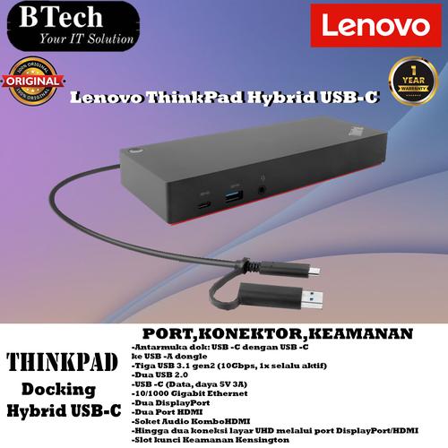 Jual Lenovo ThinkPad Hybrid USB-C Dock with USB-A Dongle Docking ...