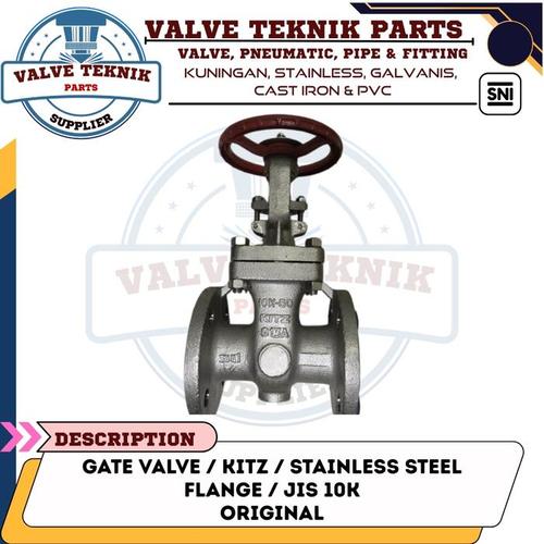 Jual GATE VALVE KITZ STAINLESS 6" inch FLANGE JIS 10K AS NAIK ORIGINAL ...