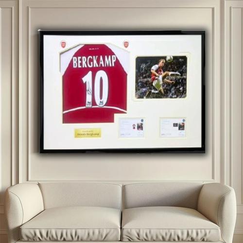 Jual Frame Jersey Liga Sepak Bola Artwork / Bergkamp 10 Arsenal 3D Wall ...