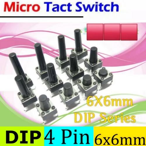 Jual Tactile Switch Push Button Saklar Tekan 6x6x4.3 mm 4 Pin Arduino ...