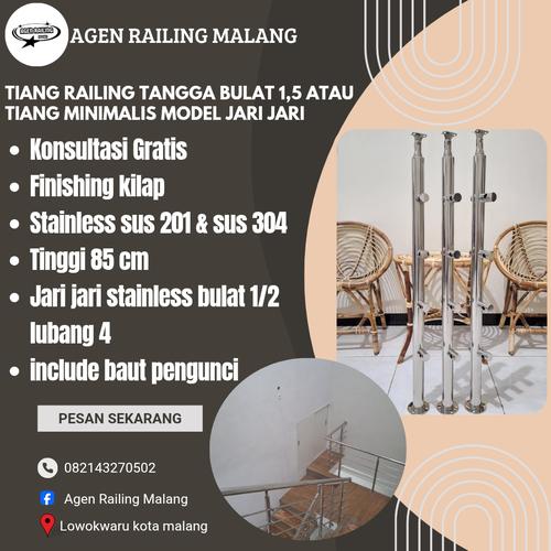 Jual Tiang railing bulat 1,5"/ tiang railing murah / tiang bulat ...