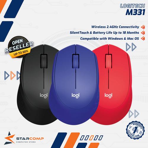 Jual Mouse Logitech M331 Silent Plus Wireless Original - Merah - Kota ...