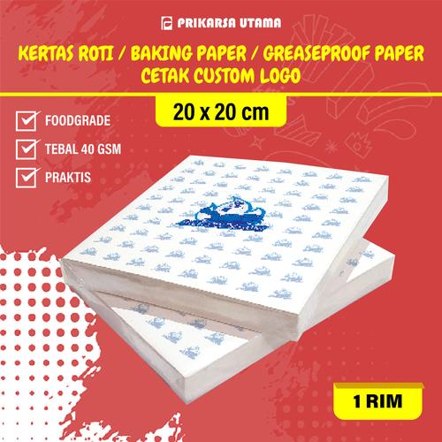 Jual Greaseproof paper - Kertas Roti - Custom Logo - 20 X 20 CM - 1 rim ...