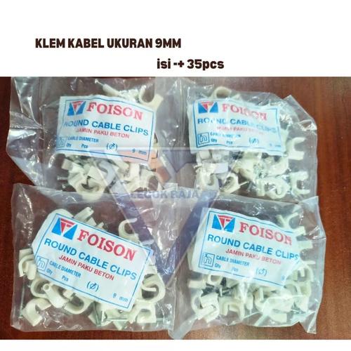 Jual Klem Kabel Listrik Ukuran 8 mm / Klem Paku Tembok / Cable Clip ...