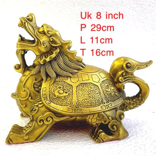 Jual Patung kura kura kepala naga uk 8 inci tempurung pakwa kuningan ...