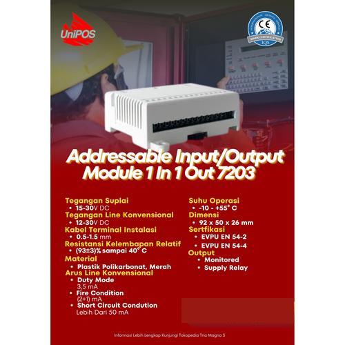 Jual Fire Alarm UniPos -Addressable I/O Module 1 in 1 Out FD7203 - Kab ...