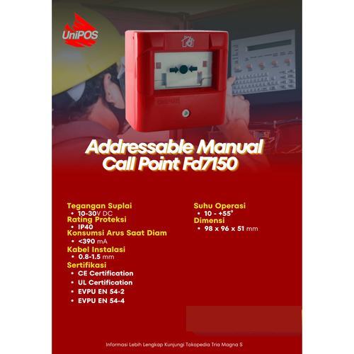 Jual UniPos Adrressable Manual Call Point/Break Glass-FD 7150 - Kab ...