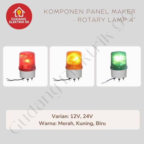 Jual Rotary Lamp 4" Lampu Rotary AC DC 12 Volt / 24 Volt Warna Merah ...