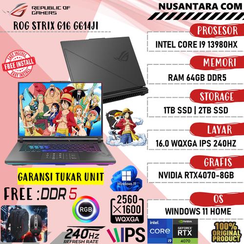 Jual Laptop Gaming Asus ROG STRIX G16 G614JI INTEL I9 13980HX RAM 32GB ...