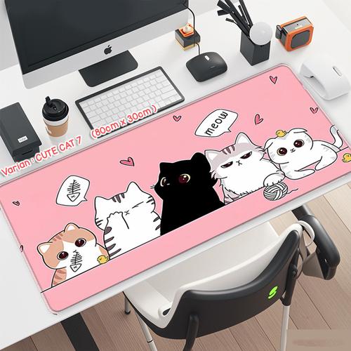Promo GAMING MOUSEPAD PREMIUM LARGE TABLE MAT CUTE ANIME CAT MOUSE PAD ...