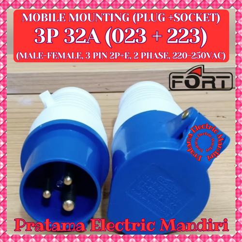Jual FORT IP44 MOBILE MOUNTING PLUG SOCKET 3P 32A 2P+E 3 PIN MALE FEMALE - MALE (023) - Jakarta ...