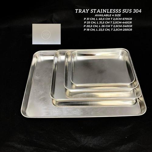 Jual Tray Persegi Panjang Polos Stainless Steel / Nampan Baki ...