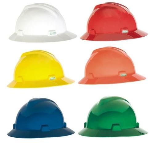 Jual Helm Proyek / Safety Helm / MSA V-Gard Full Brim + Fastrac MSA ...