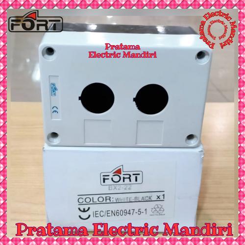 Jual FORT Control Box Push Button Station 2 Hole 22mm BX2-22 - Putih ...