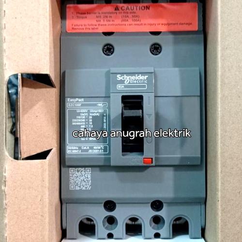 Jual MCCB Schneider 80A 3P original MCCB EZC100F 3080 Schneider mccb ...