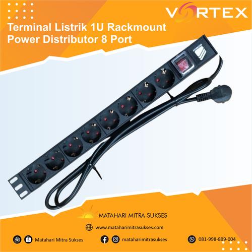 Jual Terminal Listrik 1U Rackmount Power Distributor 8 Port VORTEX ...