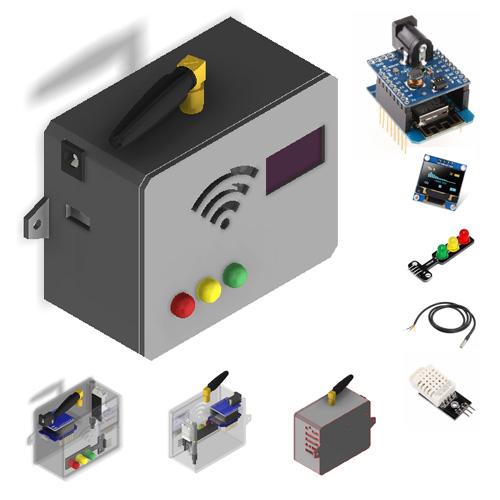 Jual Case WeMos D1 mini power shield LED Traffic light module 128X64 ...