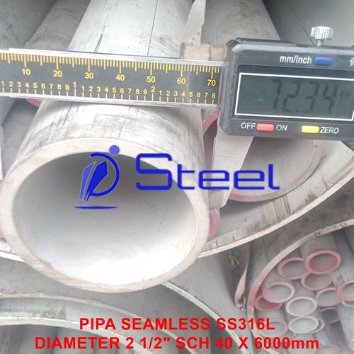 Jual PIPA SEAMLESS SS316L Uk. 1 1/2" 2" 2 1/2" X 6M SCH10 SCH20 SCH40 SCH80 - SCH40, 2 ...