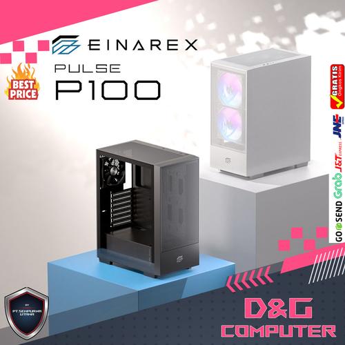 Jual EINAREX Pulse P100 Black and White GAMING CASE ATX WITH 2x 140mm Fan + 1x 120mm ARGB Fan ...